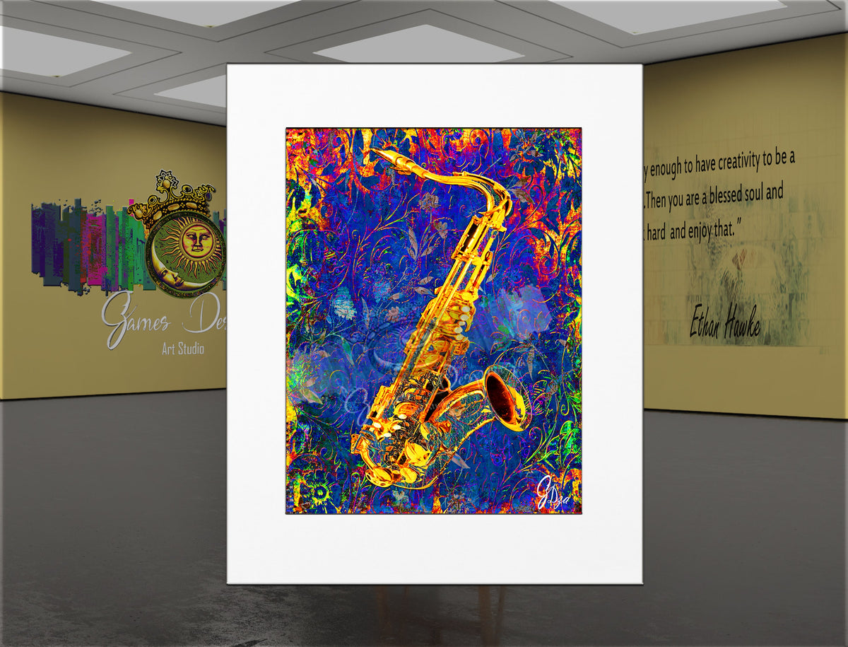 “Jay’s Sax” Wall Art – Jazz Saxophone Canvas Print – Royal Graphic studio